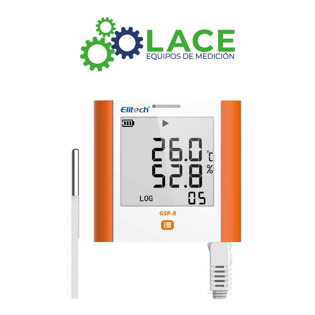 Termohigrómetro Data Logger Elitech GSP-8 – Lace Calibración